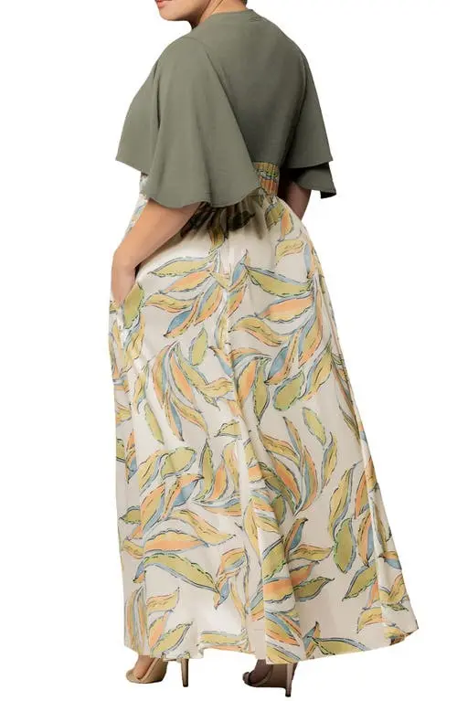 KIYONNA Avisa Flutter Sleeve Maxi Dress