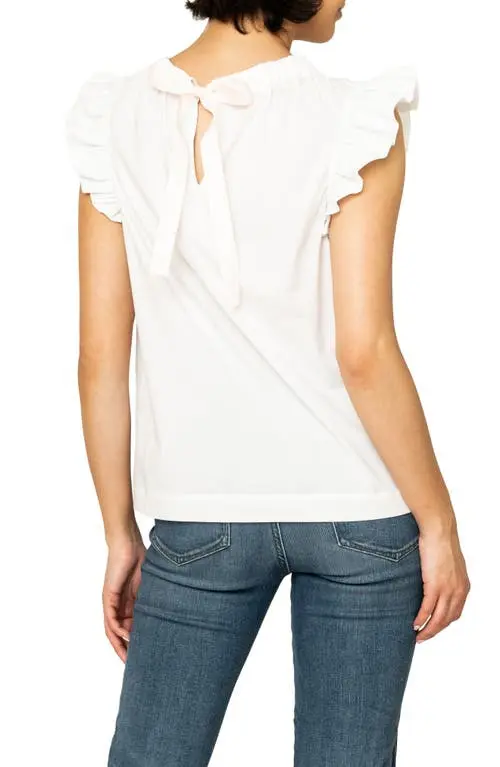 GIBSONLOOK Flutter Sleeve Stretch Cotton Poplin Top