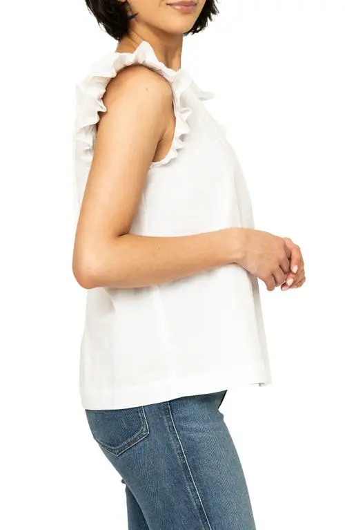 GIBSONLOOK Flutter Sleeve Stretch Cotton Poplin Top