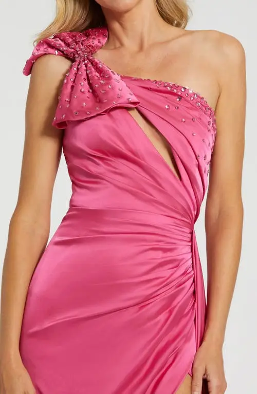 Mac Duggal Embellished Cutout One-shoulder Gown