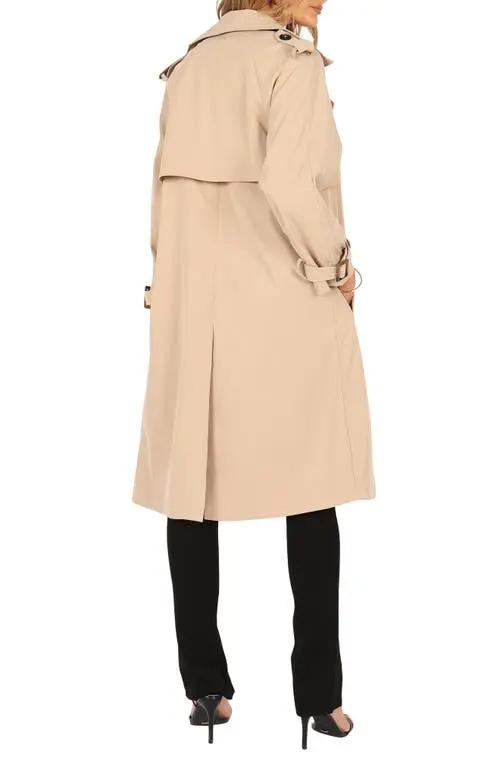 PETAL & PUP Trina Belted Trench Coat - Beige