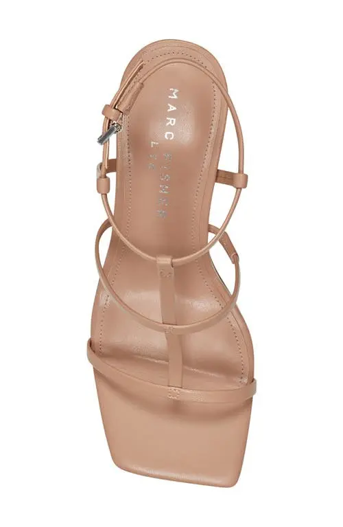 Marc Fisher Dennie Ankle Strap Sandals - Medium Natural