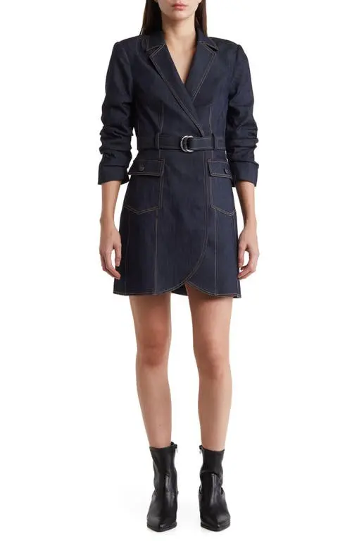 Cinq À Sept Jenessa Belted Denim Blazer Dress - Indigo