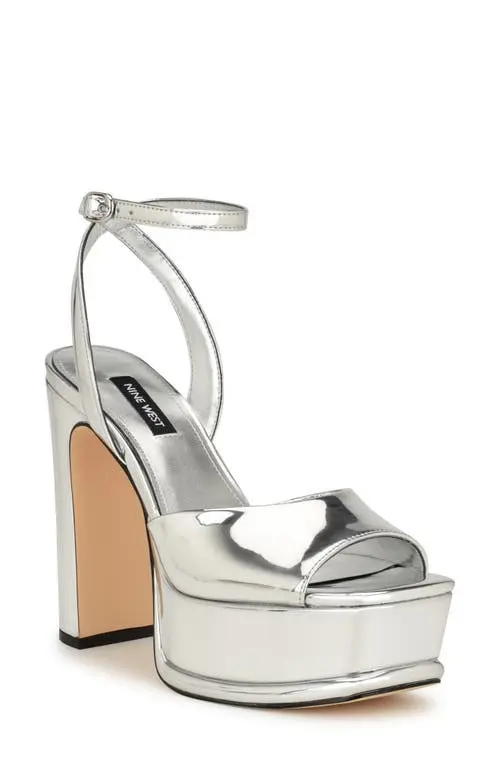 Nine West Women's Platt Dress Sandal - High Heel, Open Toe, Adjustable Ankle Strap