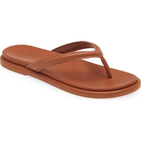 Olukai Tiare Leather Flip Flop - Fox/fox