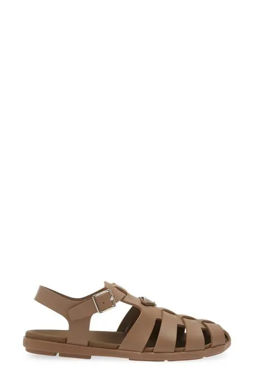 Prada Rubber Fisherman Sandal - Moka
