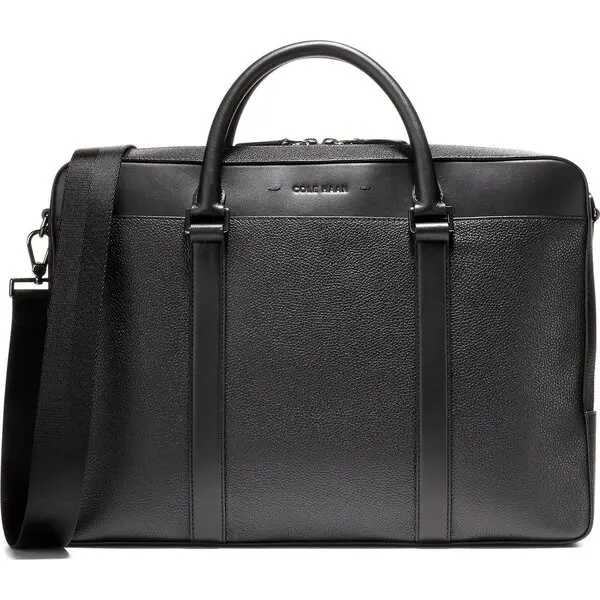 Cole Haan Triboro Leather Briefcase - Black