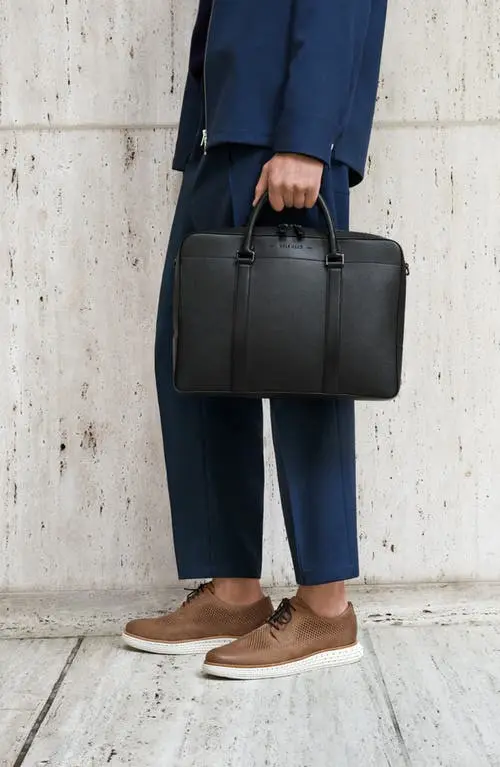 Cole Haan Triboro Leather Briefcase - Black