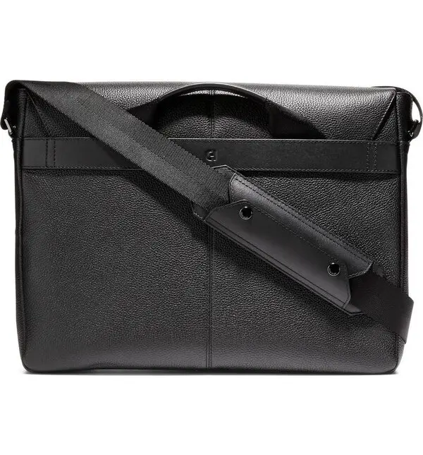 Cole Haan Triboro Leather Messenger Bag - Black