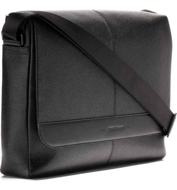 Cole Haan Triboro Leather Messenger Bag - Black
