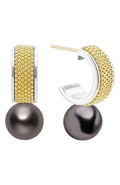 Lagos Luna Pearl Hoop Earrings - Luna Blk