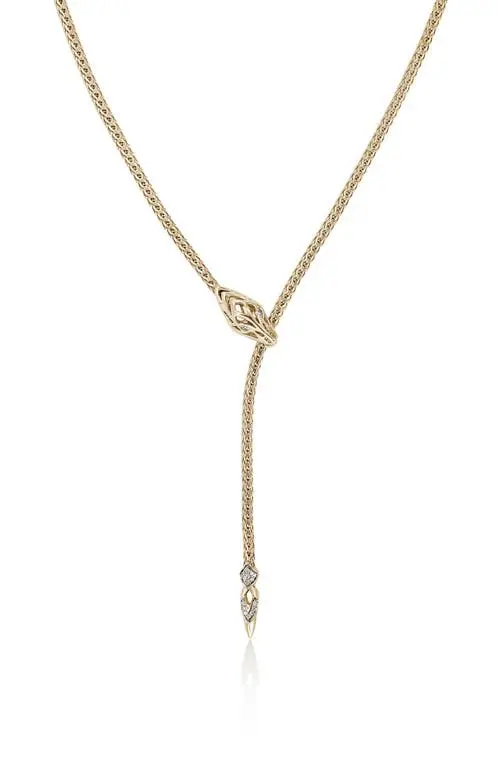 John Hardy Naga Lariat With Gemstones - Gold