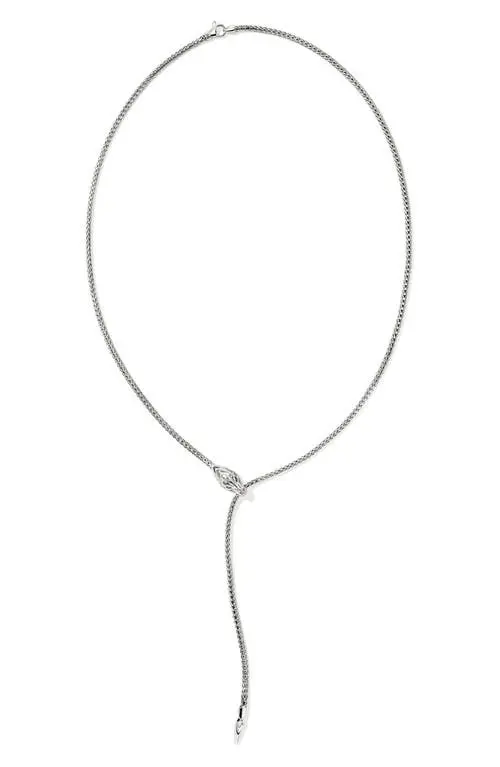 John Hardy Naga Lariat Necklace With Gemstones - Silver