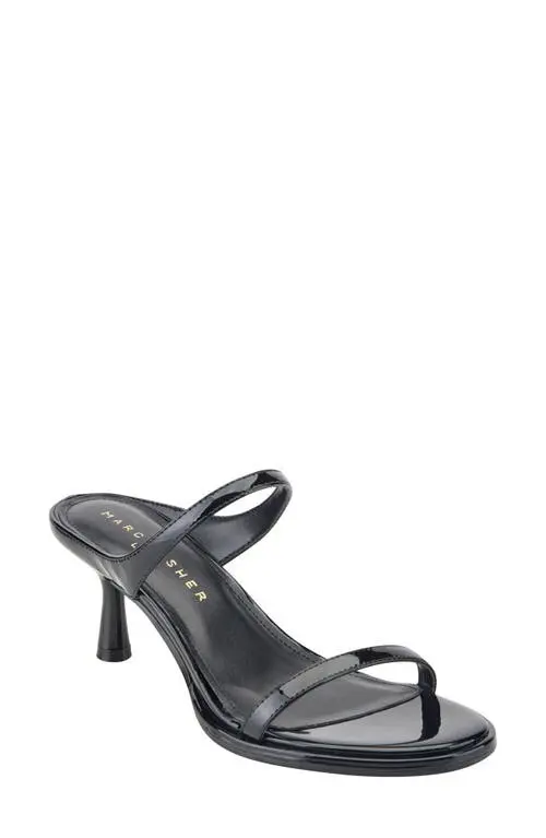 Marc Fisher Alonde Leather Slide Sandals - Black 002