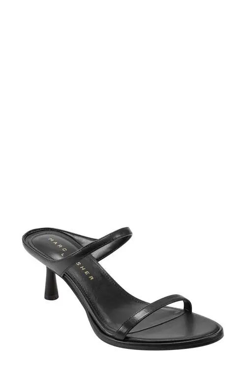 Marc Fisher Alonde Leather Slide Sandals - Blk01
