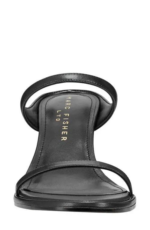 Marc Fisher Alonde Leather Slide Sandals - Blk01