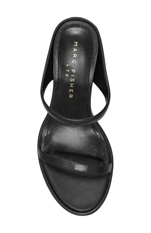 Marc Fisher Alonde Leather Slide Sandals - Blk01