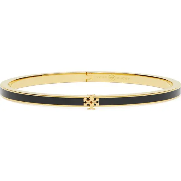 Tory Burch Thin Icon Enamel Bracelet - Tory Gold / Black