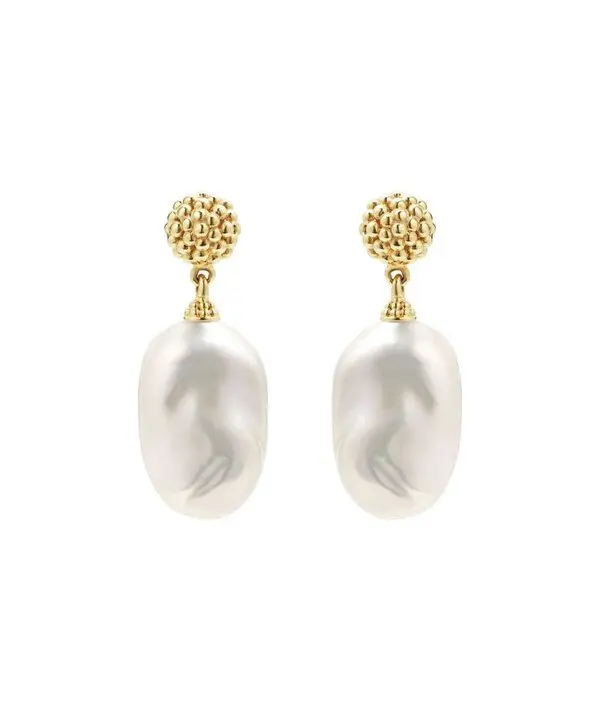 Lagos Luna Pearl Drop Earrings - Gold