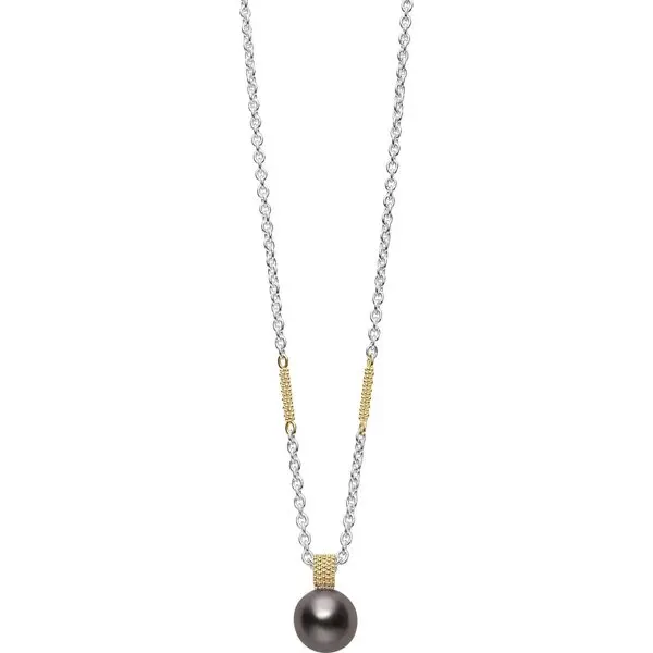 Lagos Luna Black Tahitian Pearl Pendant Necklace - Luna Black Pearl