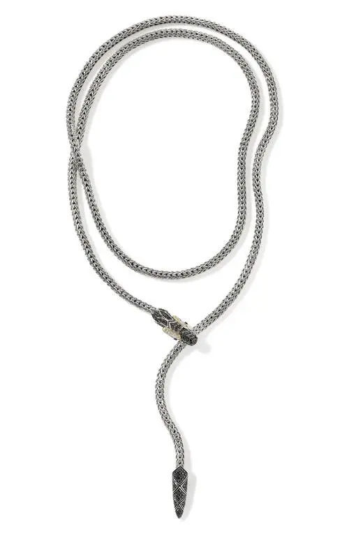 John Hardy Naga Lariat Necklace - Black