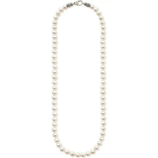 Lagos Luna Freshwater Pearl Necklace - Silver