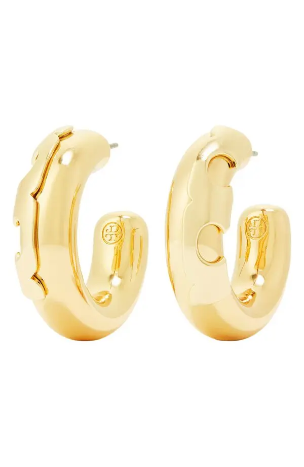 Tory Burch Kira Essential Hoop Earrings - Tory Gold