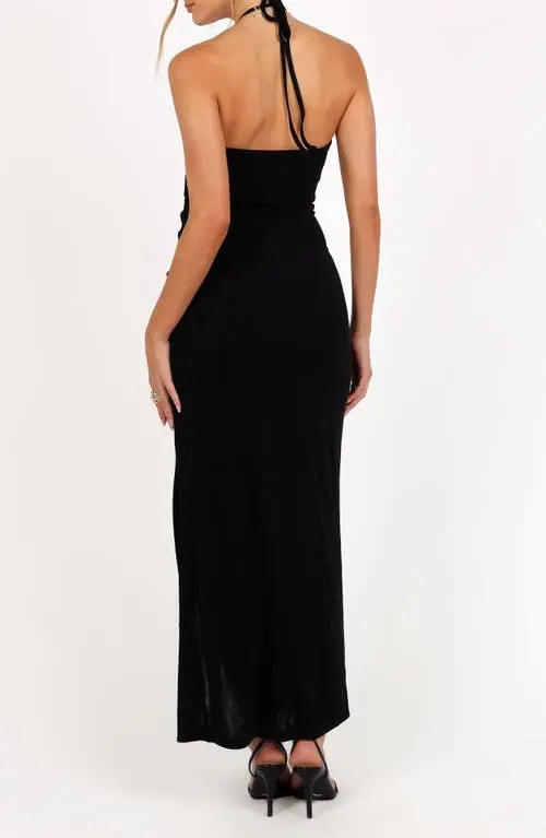 PETAL & PUP Scarlette Halter Maxi Dress - Black