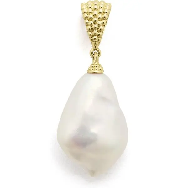 Lagos Luna Baroque Pearl Pendant Charm - Gold