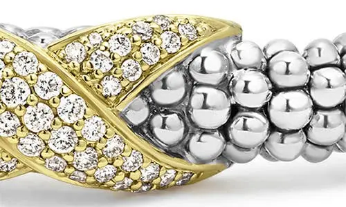 Lagos Embrace Pavé Diamond X Bracelet - Silver