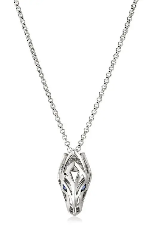 John Hardy Naga Chain Necklace With Sapphire - Silver