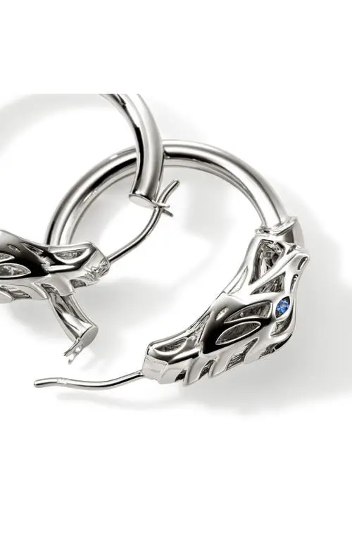 John Hardy Naga Hoop Earrings With Diamonds - Silver