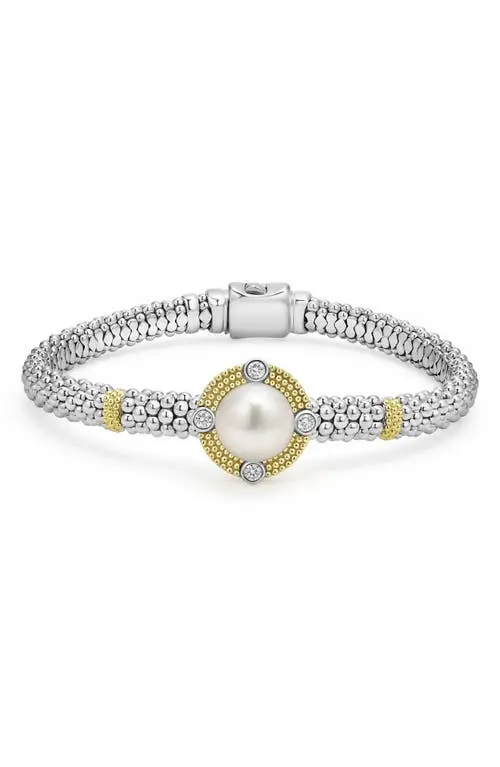 Lagos Luna Freshwater Pearl And Diamond Bracelet - Silver