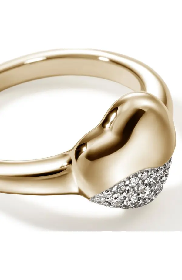 John Hardy Pebble Heart Diamond Ring