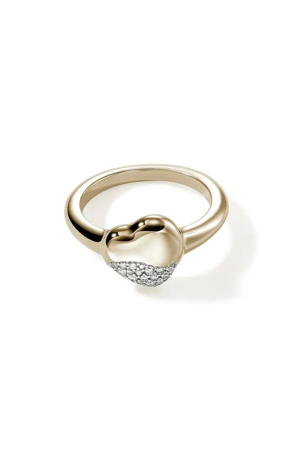 John Hardy Pebble Heart Diamond Ring