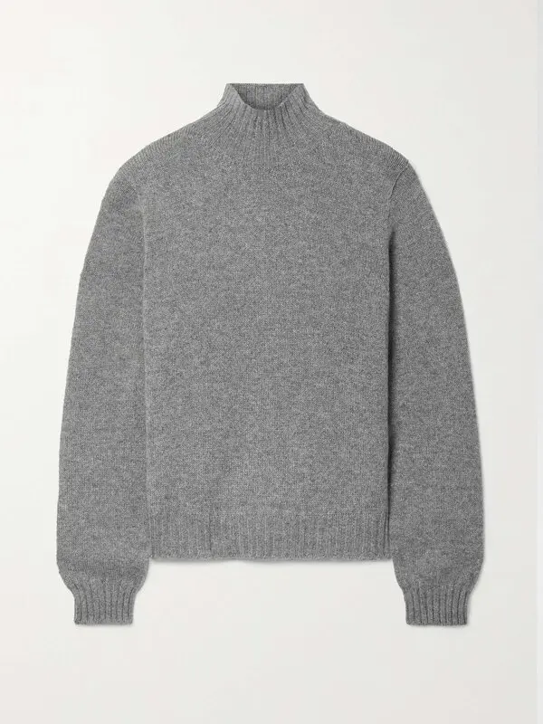 THE ROW Essentials Kensington Cashmere Turtleneck Sweater - Gray