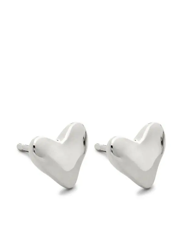 Monica Vinader Heart Stud Earrings - Silver