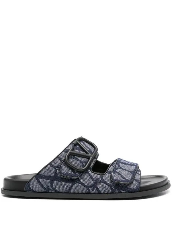 Valentino Garavani Vlogo Signature Denim Sandals