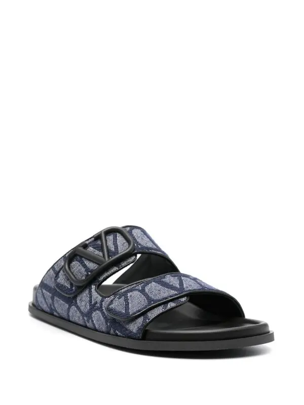 Valentino Garavani Vlogo Signature Denim Sandals