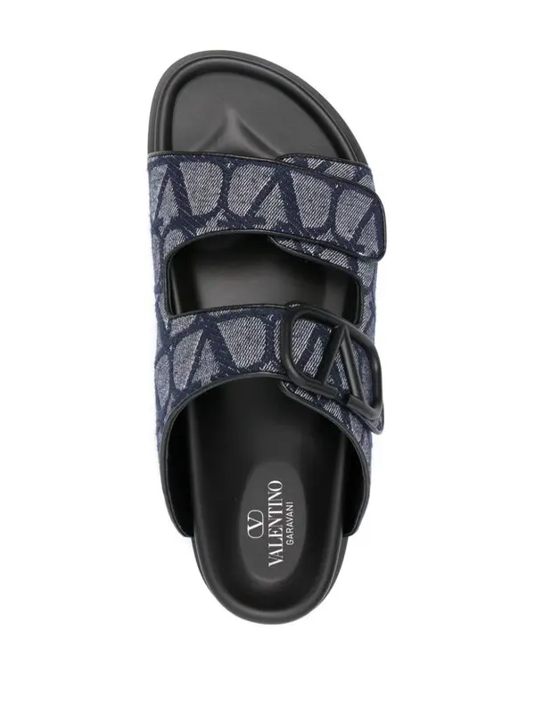 Valentino Garavani Vlogo Signature Denim Sandals