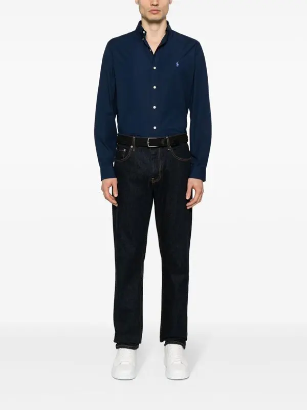 Polo Ralph Lauren Logo-embroidered Poplin Shirt - Blue