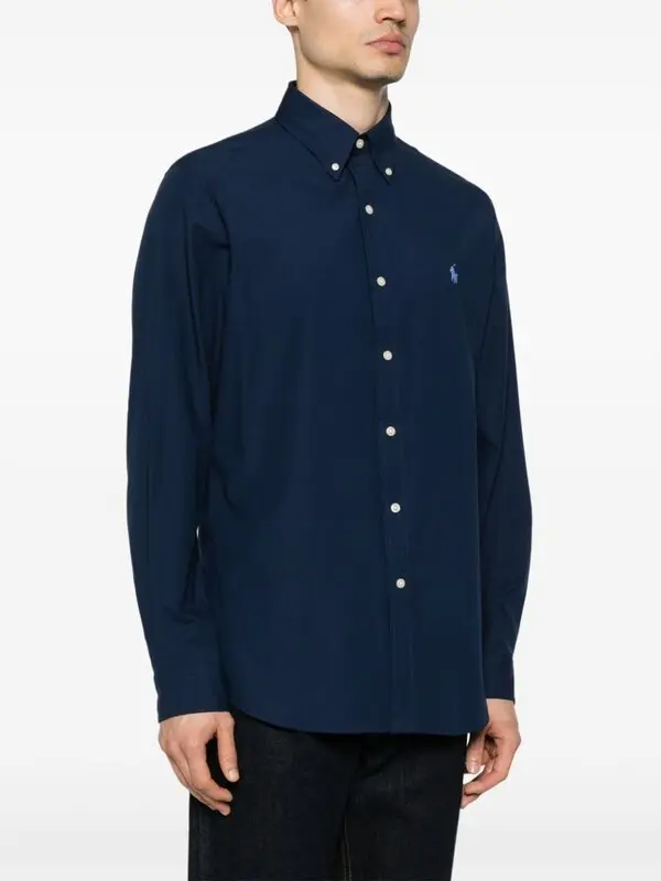 Polo Ralph Lauren Logo-embroidered Poplin Shirt - Blue