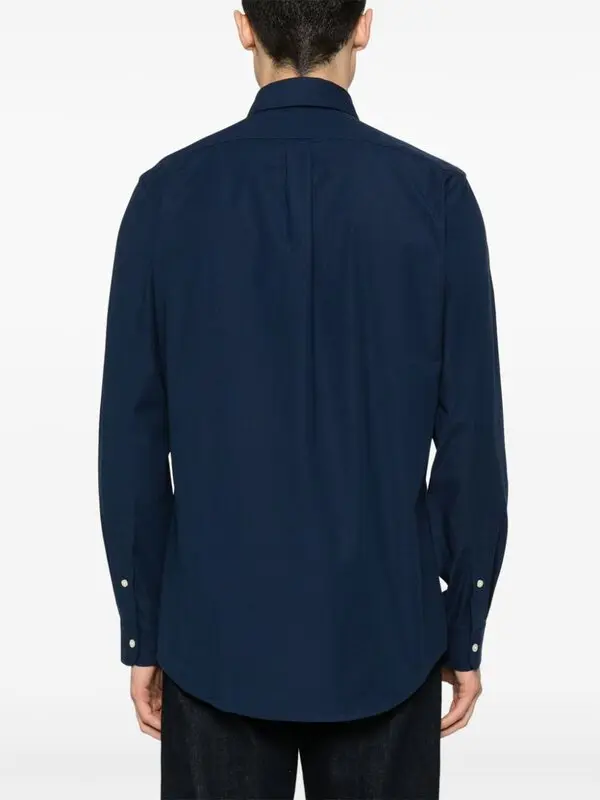 Polo Ralph Lauren Logo-embroidered Poplin Shirt - Blue