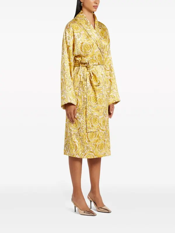 Versace Barocco-print Silk-satin Robe