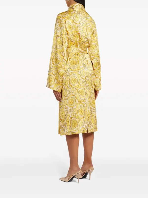Versace Barocco-print Silk-satin Robe