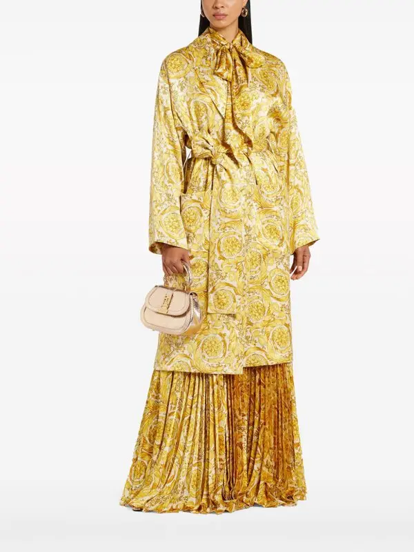 Versace Barocco-print Silk-satin Robe
