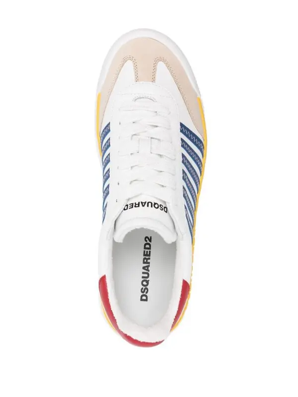 Dsquared2 Jersey Leather Sneakers - Silver