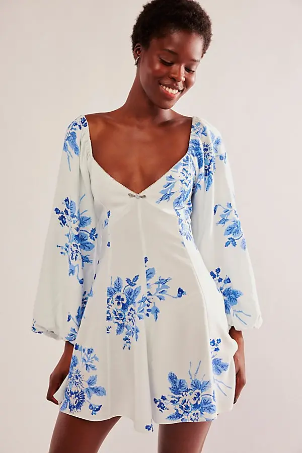 Free People Francesca Mini Dress - Blue | Editorialist