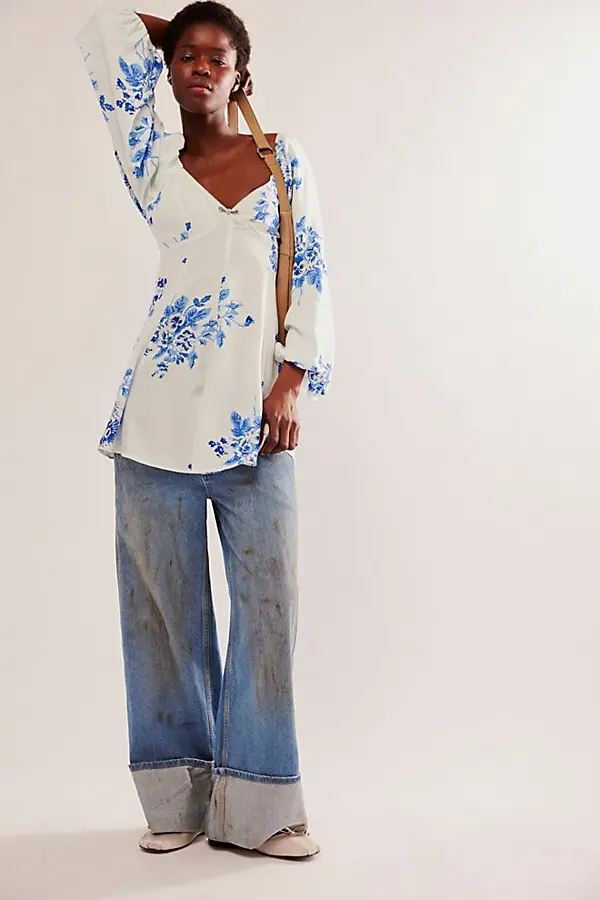 Free People Francesca Mini Dress - Blue | Editorialist
