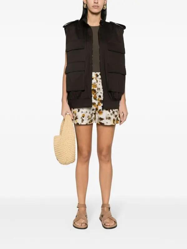 MSGM Graphic-print Poplin Shorts
